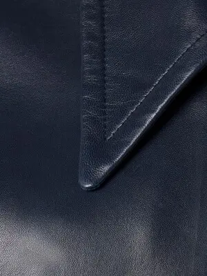 Khaite Owey Oversized Leather Bomber Jacket - Blue