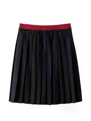 Miu Miu Pleated Pinstripe Midi Skirt - Blue