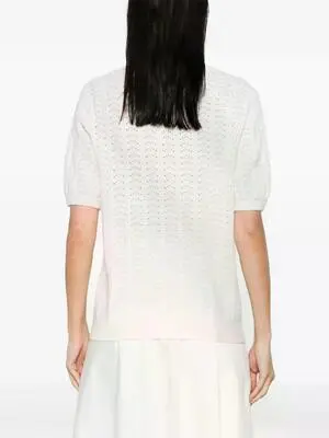 LISA YANG Pointelle-knit Short-sleeved Top