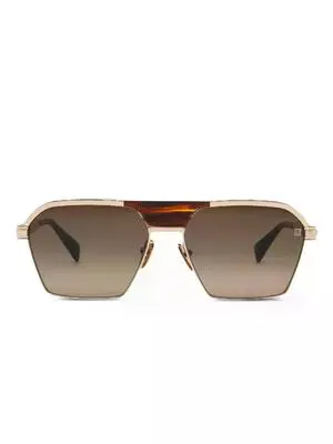 Balmain Geometric Sunglasses - Brown