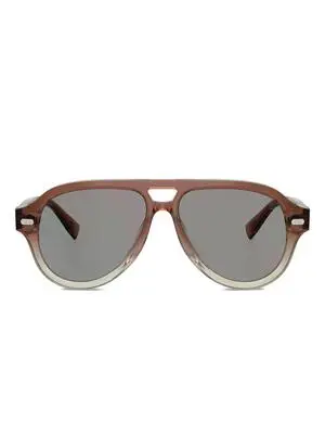 Brunello Cucinelli Logo-print Sunglasses - Brown