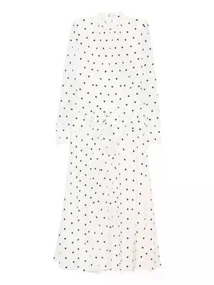 Alessandra Rich Polka-dot A-line Dress - White