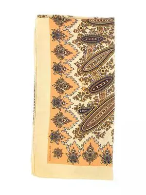 Etro Paisley Print Silk Scarf - Neutrals