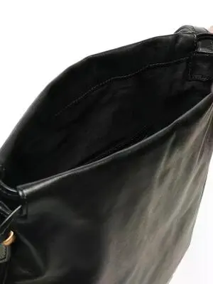 Pinko Leather Drawstring Shoulder Bag - Black