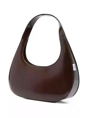 Coperni Slim Swipe Patent-leather Shoulder Bag - Brown