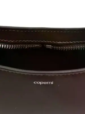 Coperni Slim Swipe Patent-leather Shoulder Bag - Brown