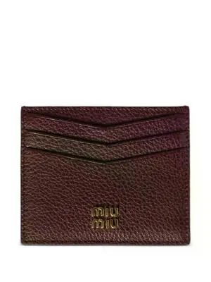 Miu Miu Leather Card-slots Card Holder - Red