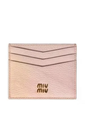 Miu Miu Leather Logo-plaque Card Holder - Pink