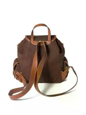 Miu Miu Canvas And Leather Backpack - Brown