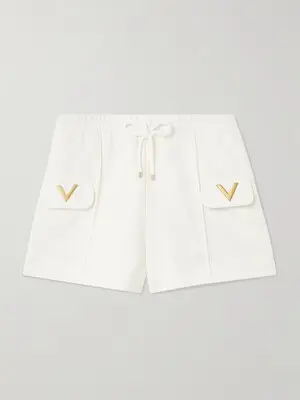 Valentino Garavani Embellished Stretch-jersey Shorts