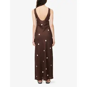 Dissh Beverly Polka-dot Linen Midi Dress