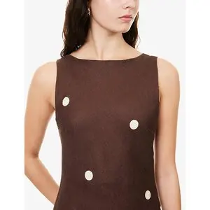 Dissh Beverly Polka-dot Linen Midi Dress