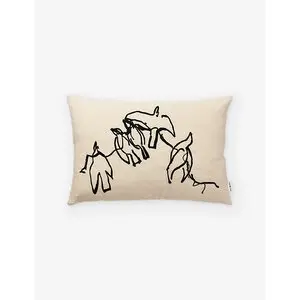 FERM LIVING Utzon Can Lis Vuelo Cotton And Linen-blend Cushion 60cm X 40cm - Natural