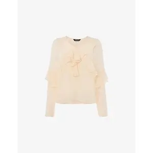 Whistles Ruffle Frill V-neck Blouse
