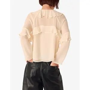 Whistles Ruffle Frill V-neck Blouse