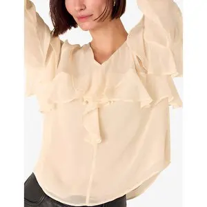 Whistles Ruffle Frill V-neck Blouse