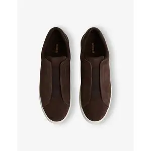 REISS Suede Slip-on Low-top Trainers - Chocolate Brown