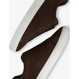 REISS Suede Slip-on Low-top Trainers - Chocolate Brown