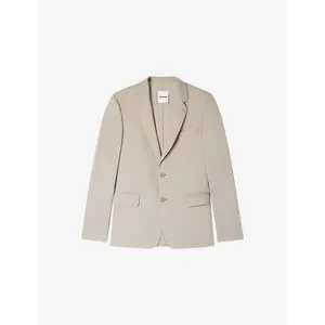 Sandro Regular-fit Single-breasted Wool Blazer - Aluminum