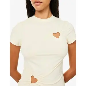 AMY LYNN Heart Cut-out Woven Top - Lemon
