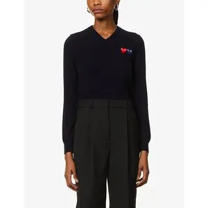 Play Comme Des Garcon V-neck Wool Jumper