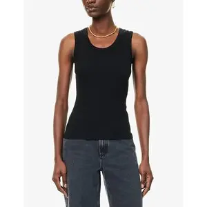 AGOLDE Poppy Ribbed Stretch-woven Top - Black