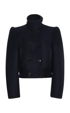 Dries Van Noten Vudy Tailored Cropped Jacket - Navy