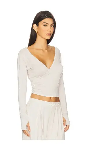 Michael Lauren Aziel Long Sleeve Cross Front Tee