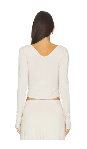 Michael Lauren Aziel Long Sleeve Cross Front Tee