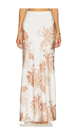 Rococo Sand Maxi Skirt - Off White & Brown