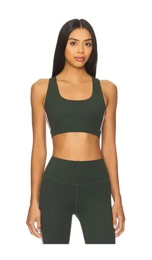 Splits59 Lexi Rigor Sports Bra In Dark Green - Military & Blush