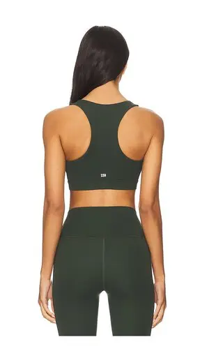 Splits59 Lexi Rigor Sports Bra In Dark Green - Military & Blush