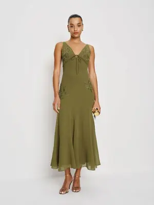 Reformation Tie Detailed Evening Dresses