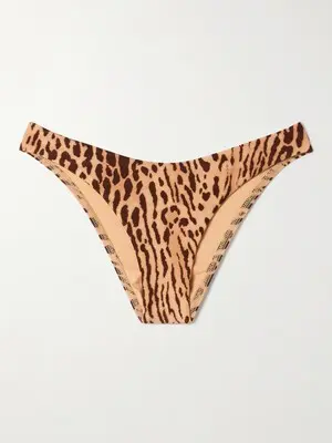 Zimmermann Cascadian Leopard-print Bikini Bottom - Brown