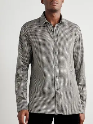 TOM FORD Polka-dot Lyocell Shirt - Gray