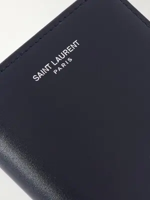 Saint Laurent Logo-print Leather Bifold Wallet - Blue