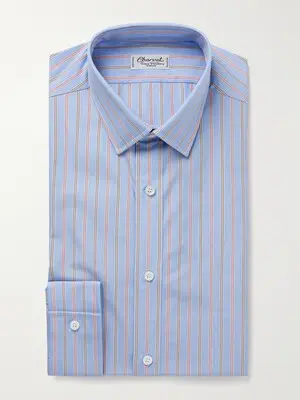 Charvet Striped Cotton-poplin Shirt - Blue