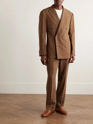 Dunhill Cavendish Double-breasted Linen Suit Jacket