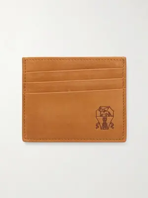 Brunello Cucinelli Logo-debossed Leather Cardholder - Brown