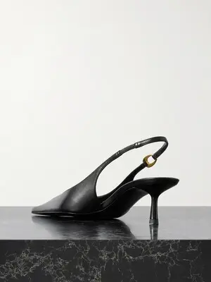Saint Laurent Vendôme Embellished Leather Slingback Pumps