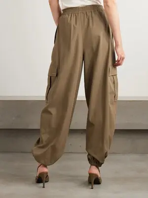Max Mara Glauco Cotton-twill Tapered Pants - Brown