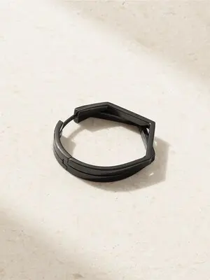 REPOSSI Antifer Medium 18-karat Diamond Single Hoop Earring - Black