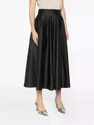 Alberta Ferretti Pleated A-line Midi Skirt