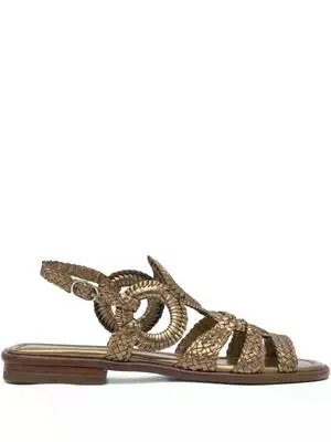 TONI PONS Ring-detailed Leather Sandals - Brown