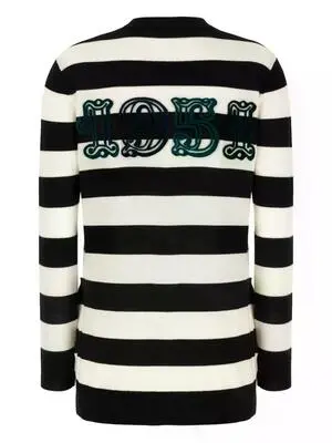 Max Mara Striped Virgin-wool Cardigan - Black