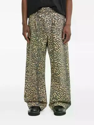 Rhude Leopard-print Wide-leg Trousers