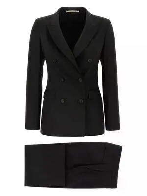 Tagliatore Double-breasted Peak-lapel Suit - Black
