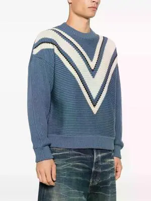 GOLDEN GOOSE Wool V-neck Sweater - Blue