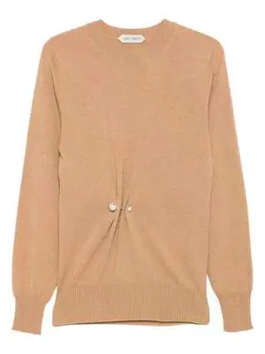 Alberta Ferretti Pin-embellished Cashmere Sweater - Neutrals