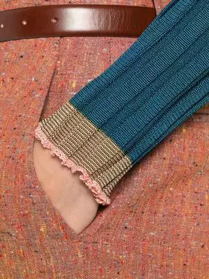 Etro Ribbed Knit Long Sleeve Sweater - Blue